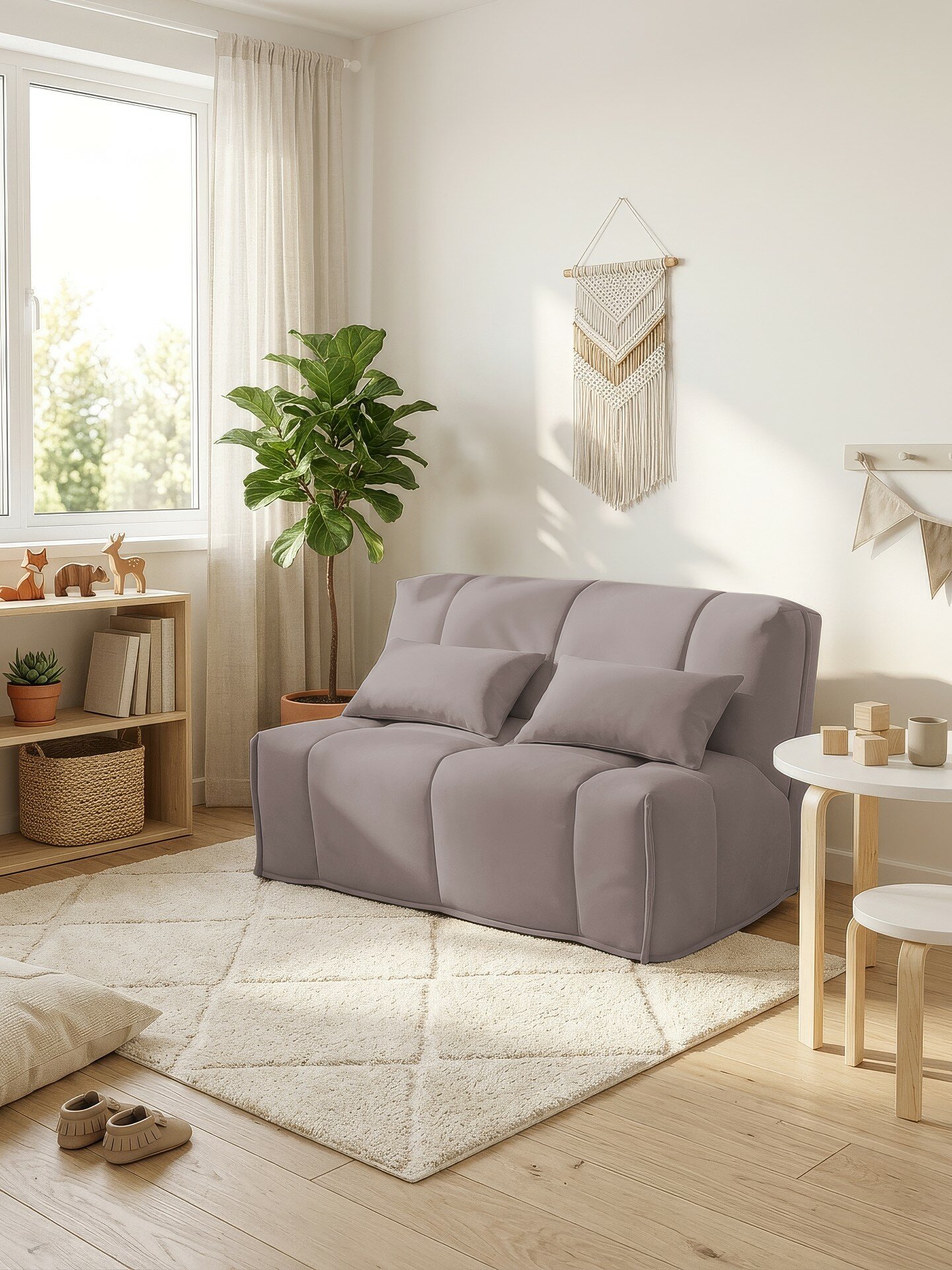 Диван Клауд Лайт Velutto 37 NOW 185x105x88 см, розовый Велютто, аккордеон Дом мебели для вас