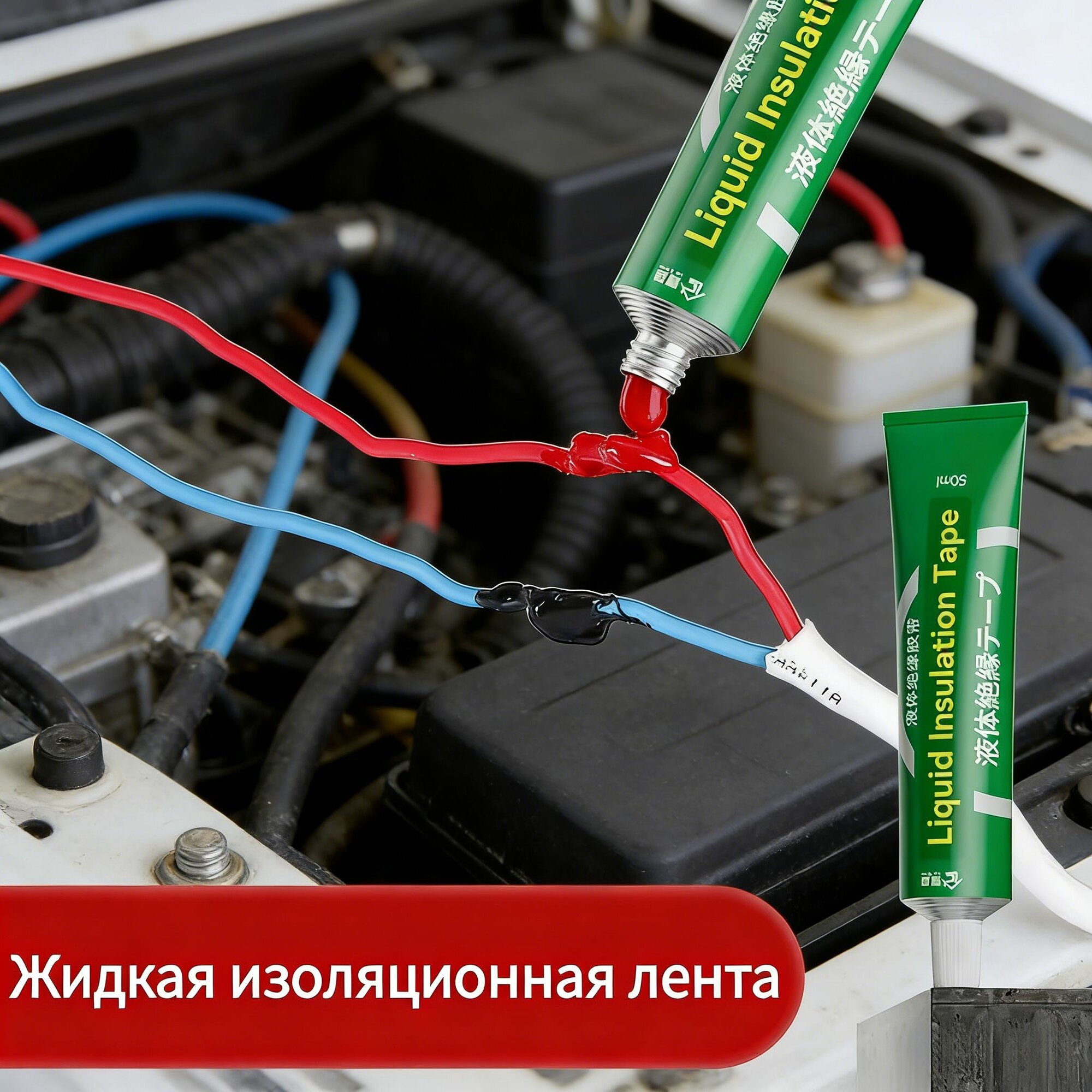 Жидкая изоляционная лента, 50 миллилитров, влагостойкий гель, универсальная паста, Красный, упакована в алюминиевую тубу.