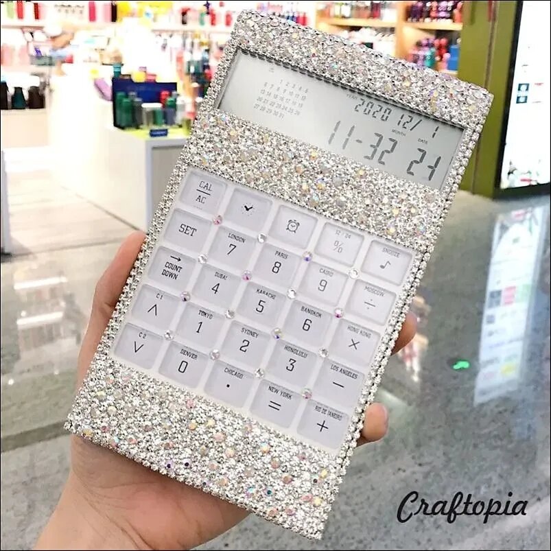 Калькулятор Со Стразами, Стандартный Настольный С ЖК-Дисплеем