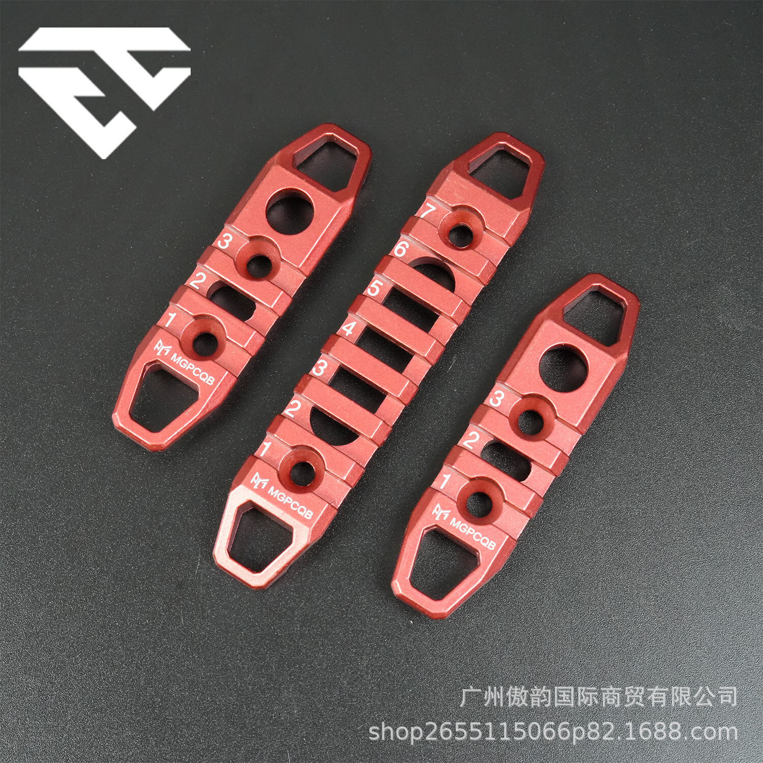 Красный комплект 3+3+7 слотов для MLOK/Keymod с винтами MLOK