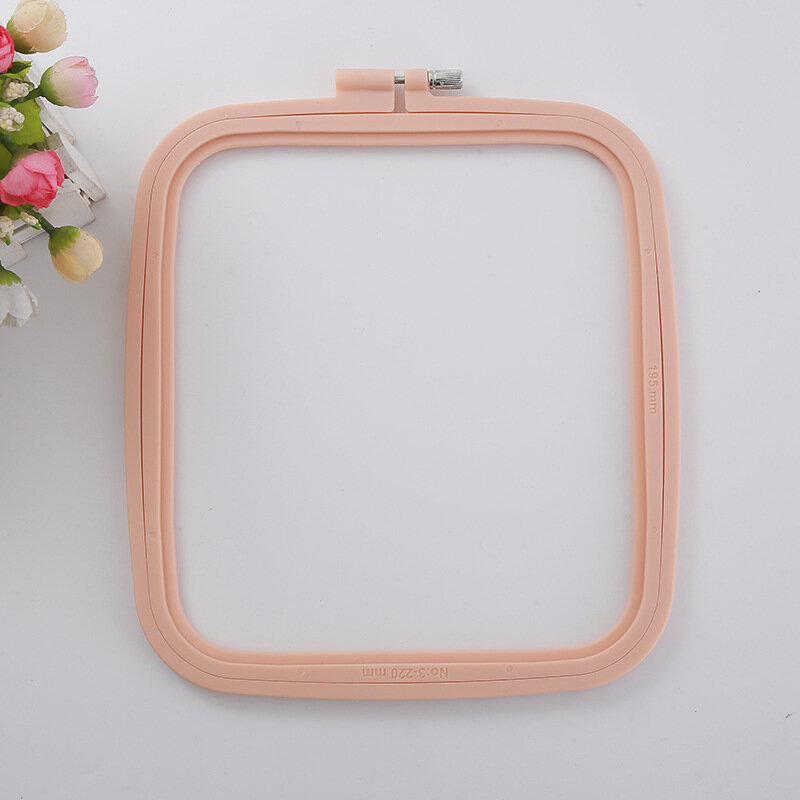 Квадратная вышивальная рамка ABS, 22x19,5 см, оттенок креветочный розовый для вышивки