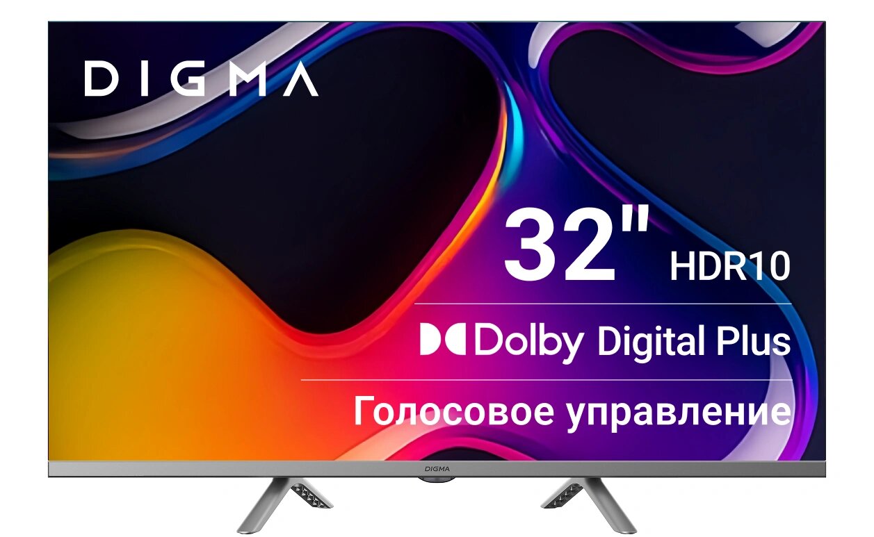 Телевизор LED Digma 32 DM-LED32SBB39 Android TV Frameless Metal темно-серебристый/серебристый HD 60H