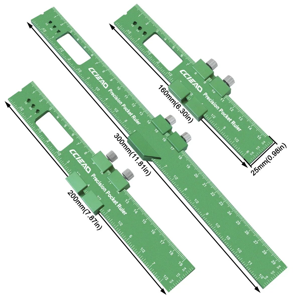 Карманная линейка FNICEL из алюминия 160/200/300 мм