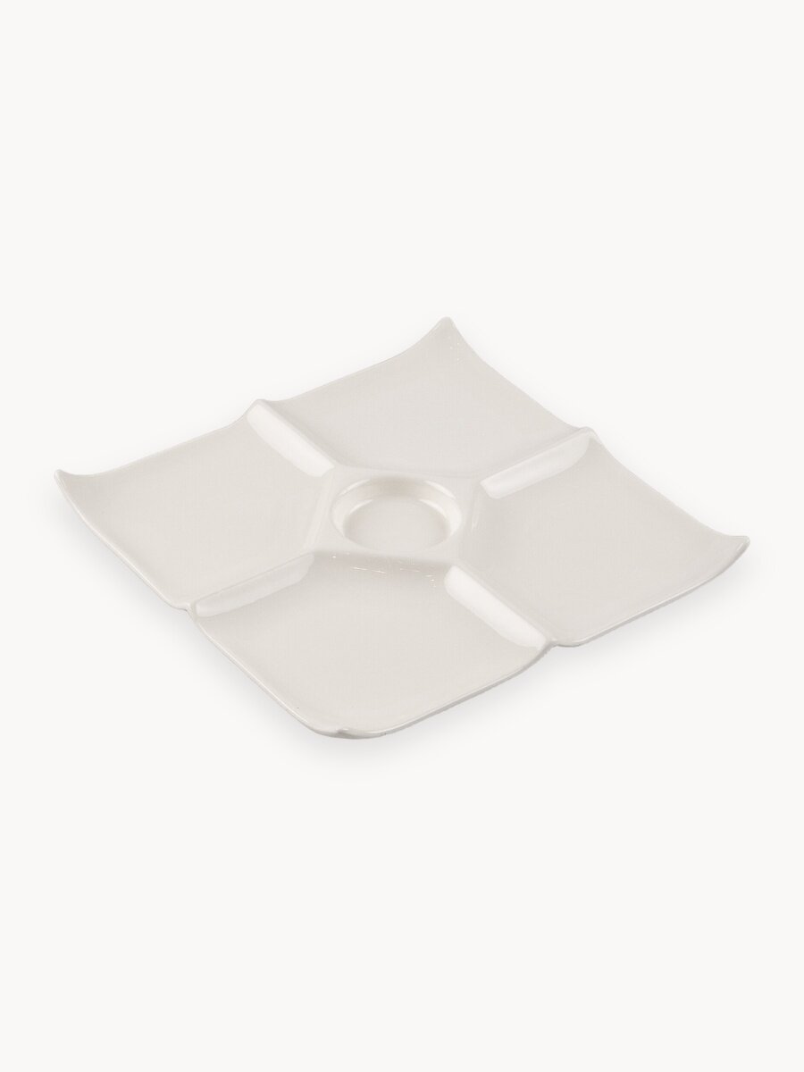 Менажница 5 ячеек Magistro «Бланш», 25×25 см, фарфор, цвет белый