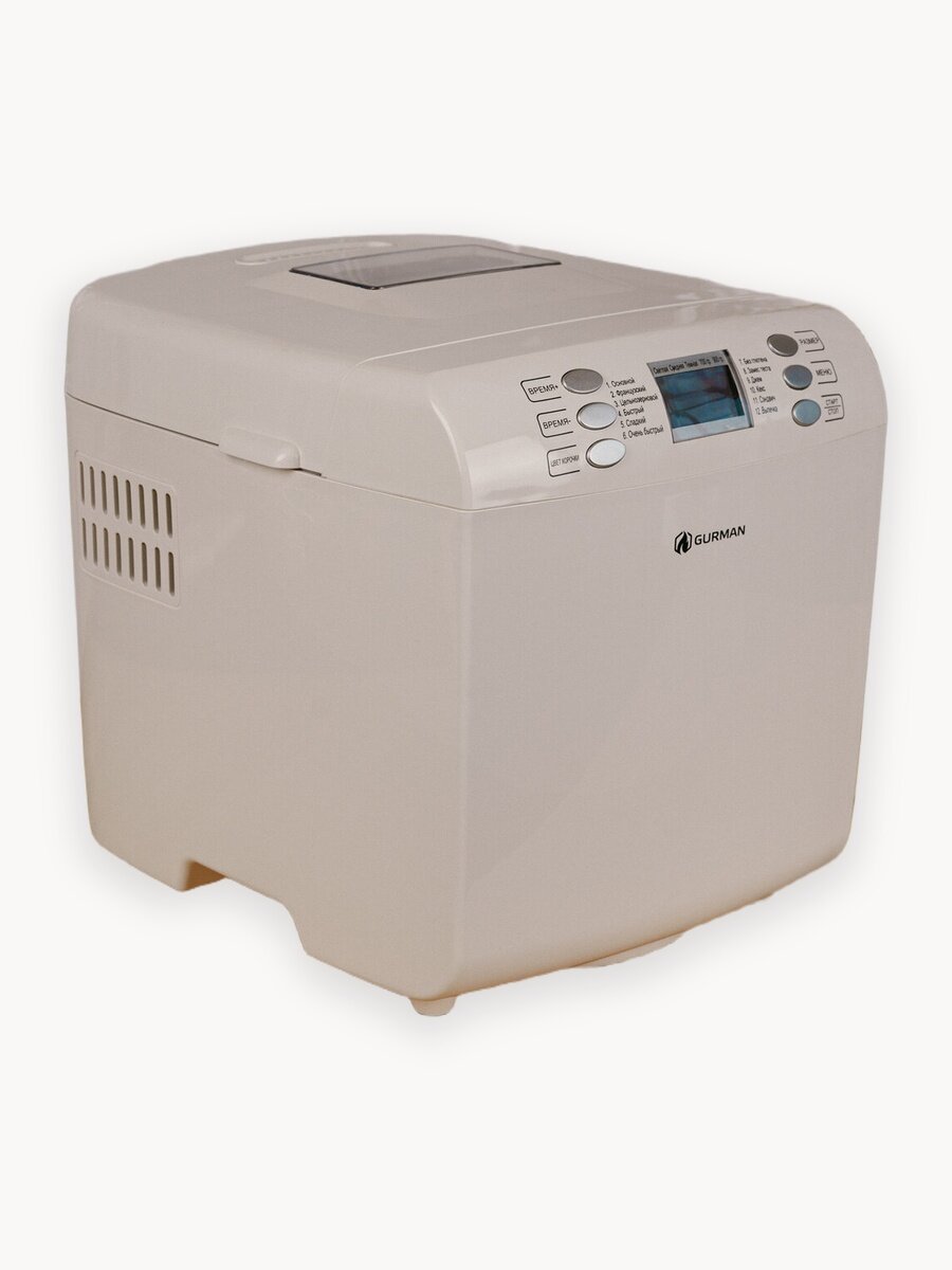 Хлебопечка GURMAN GR-SBM800 с замесом автоматическая, с антипригарным покрытием, 12 режимов