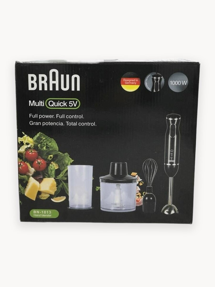 Блендер Braun BN-1013, погружной, 1000 Вт, 2 скорости, черный