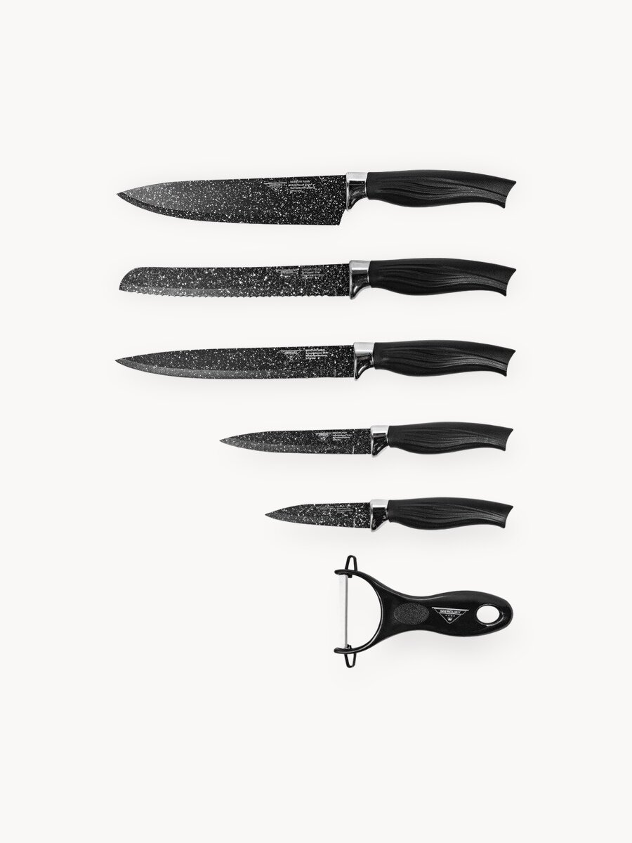 Набор кухонных ножей эмран с антибактериальным покрытием / Набор из 6 предметов