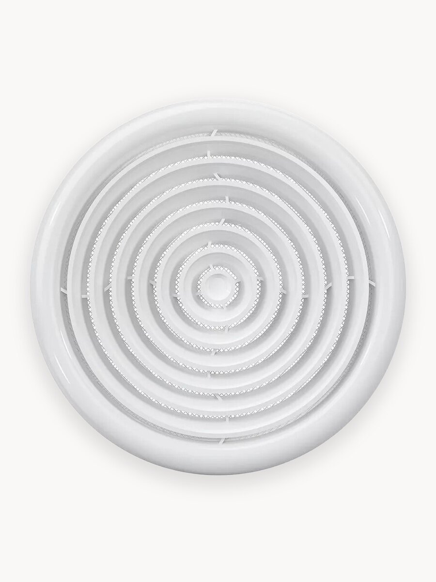 Диффузор приточно-вытяжной ERA 16DK 160 мм, с сеткой и стопорным кольцом, белый пластик