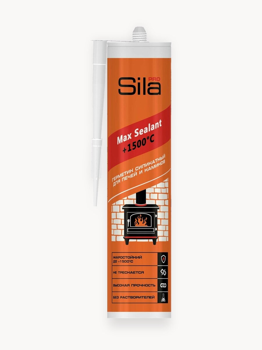 Герметик высокотемпературный для печей и каминов Sila PRO Max Sealant +1500 C 280 мл