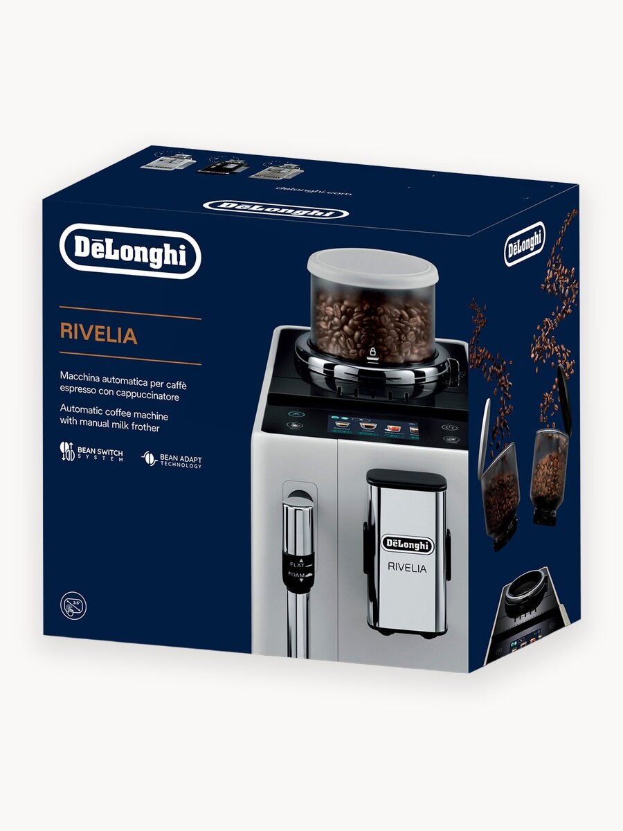 Кофемашина автоматическая De’Longhi EXAM440.35. W Rivelia, кофемолка, автоотключение