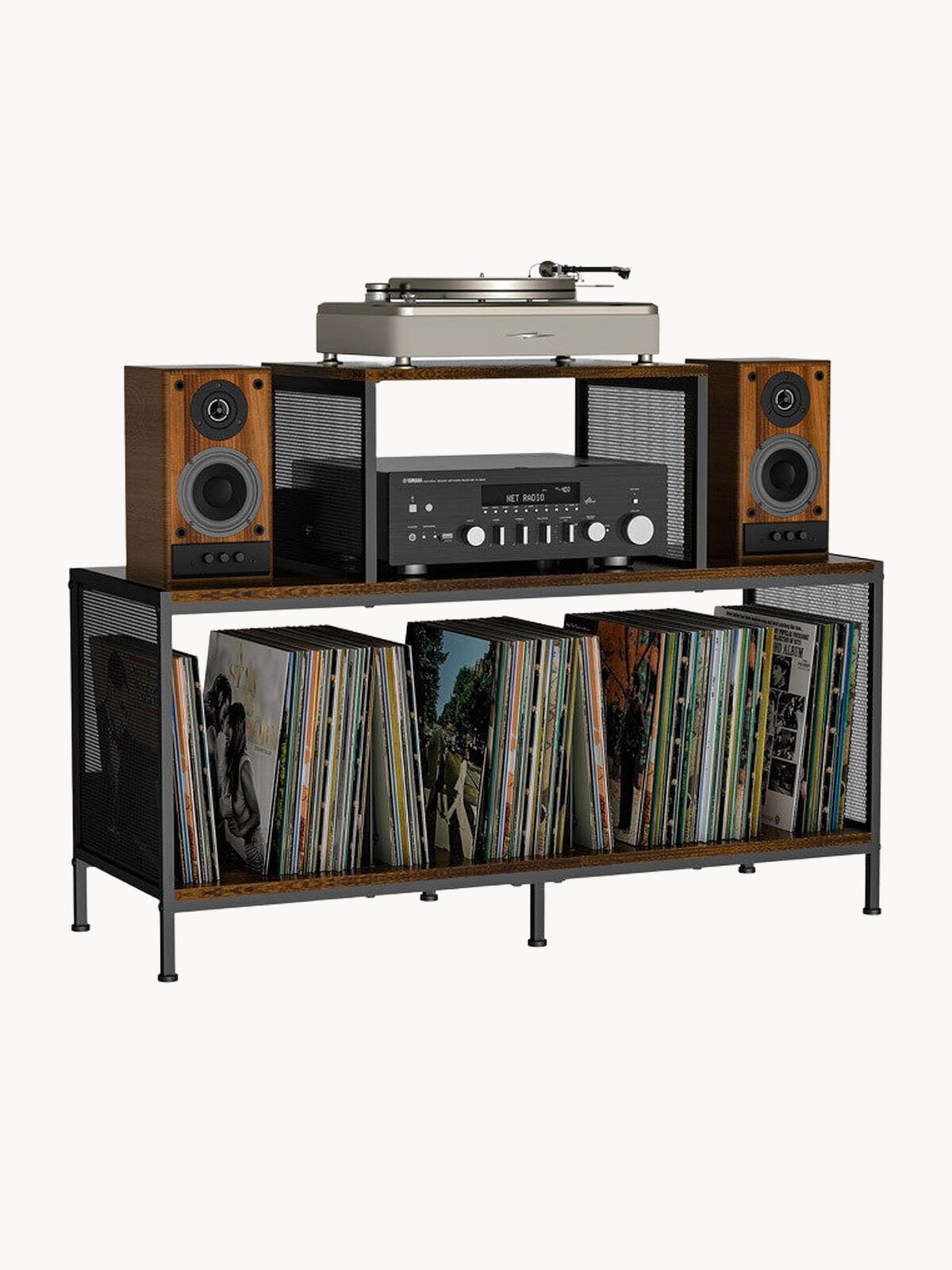 Подставка для виниловых пластинок мингью 71х36х76см, тумба для хранения пластинок, полка для проигрывателя