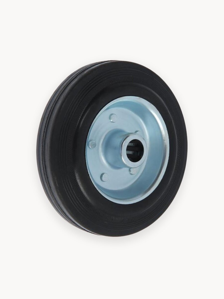 Колесо Тундра, для транспортных тележек, черное, каучук/металл, d 160 мм
