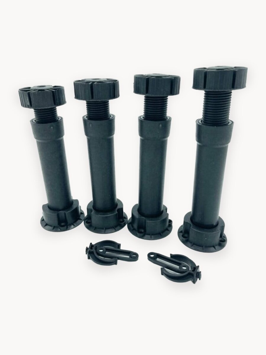 Кухонные регулируемые ножки для кухонного гарнитура и шкафов H150-170 мм. Ножки в комплектах 4шт. Клипсы 2шт.