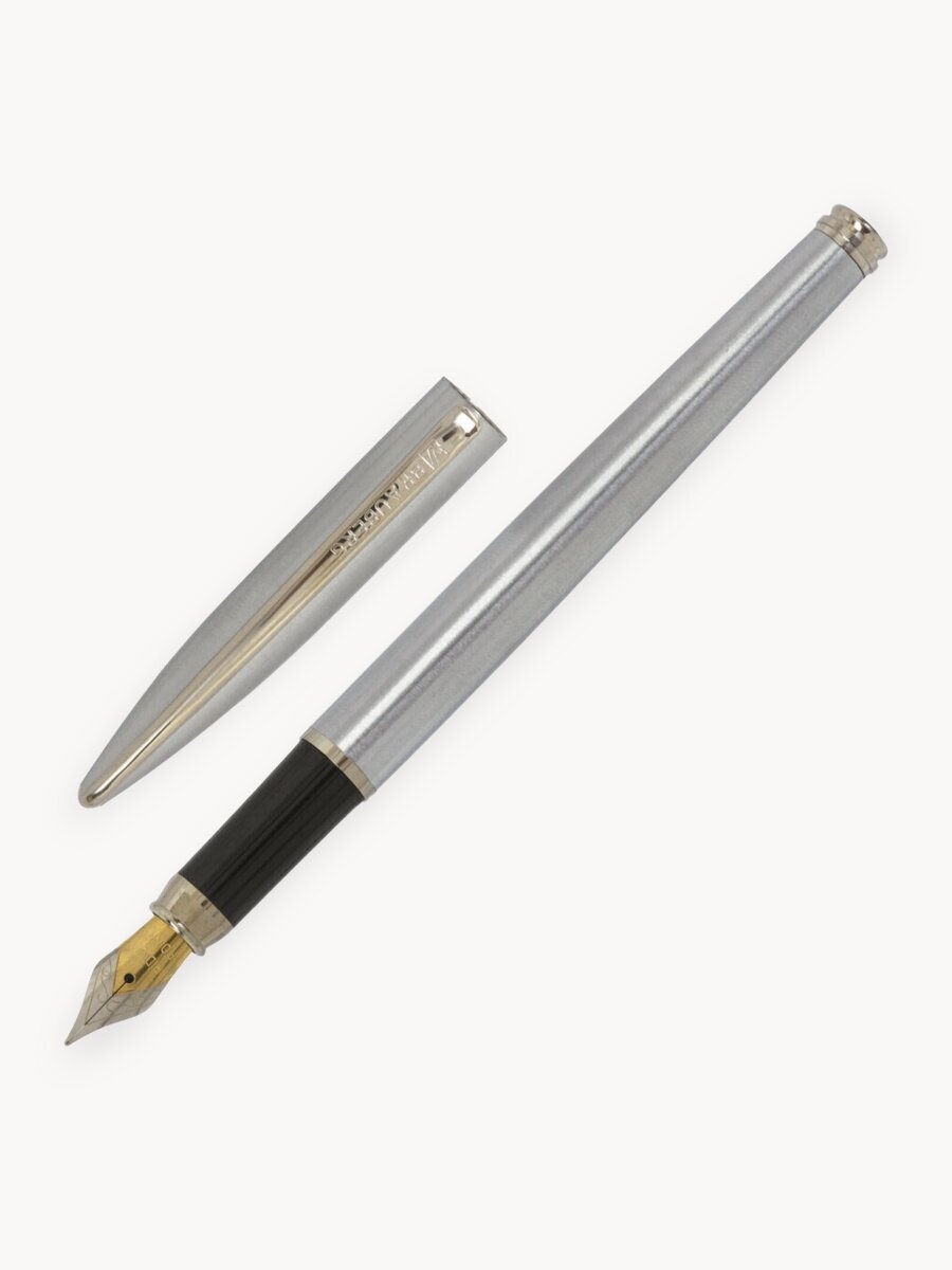 Ручка подарочная перьевая BRAUBERG Ballet, синяя, корпус серебистый с хром. деталями