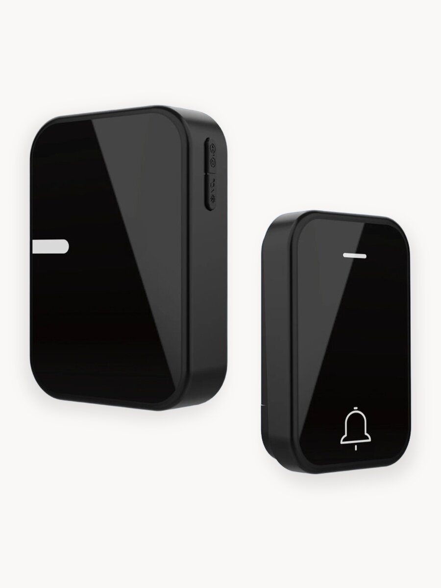 Беспроводной дверной звонок Be21, черный, кинетическая кнопка, 38 мелодий