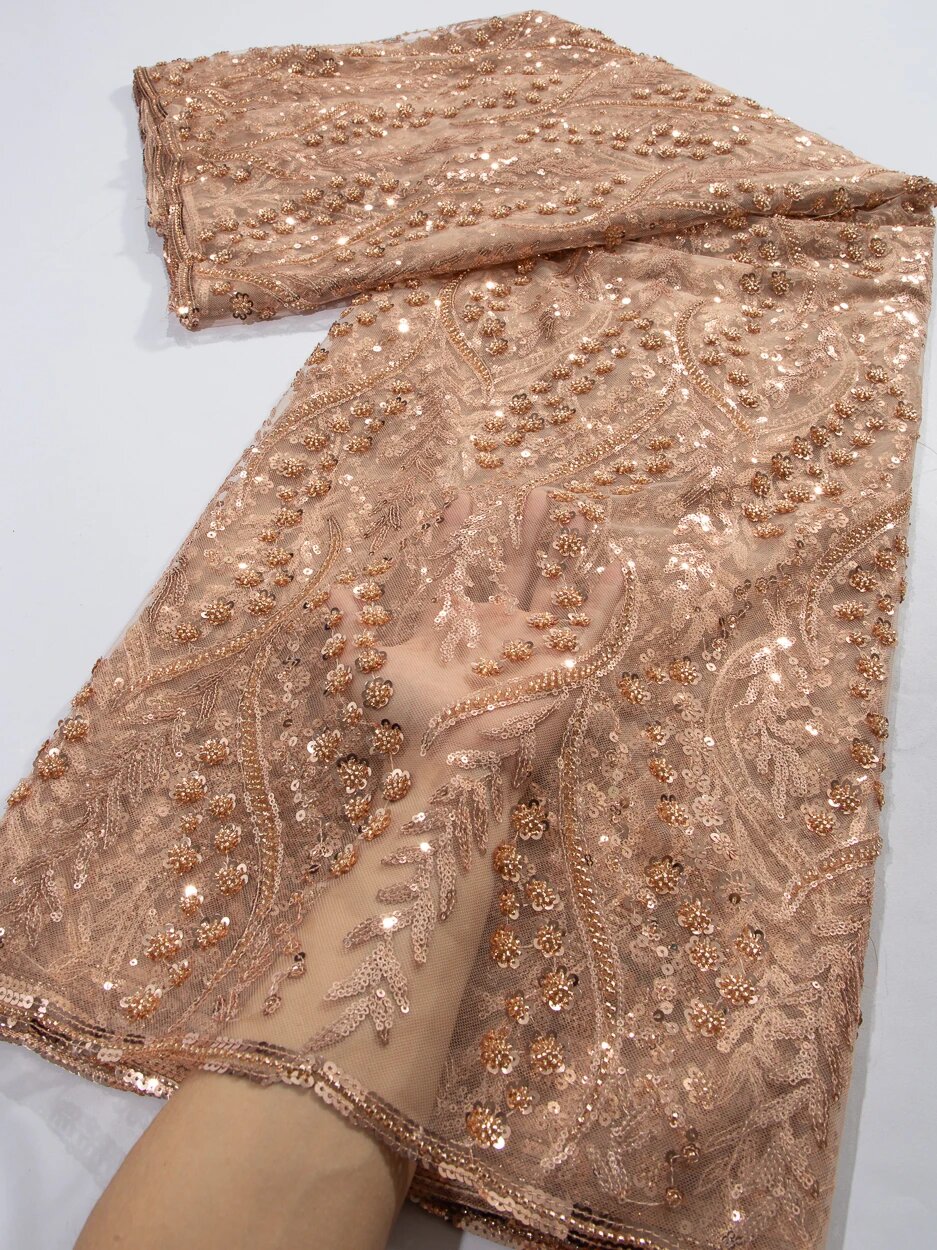 Французское кружево с пайетками, полиэстер MeshTY38032