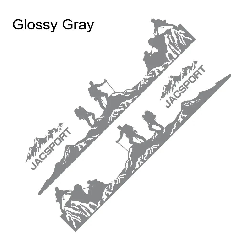 Наклейка на дверь пикапа JAC Shuailing T6 T8 Pro, декоративная наклейка на грузовик, гору, восхождение, автомобильная виниловая пленка, чехол, автомобильные аксессуары, Glossy Gray