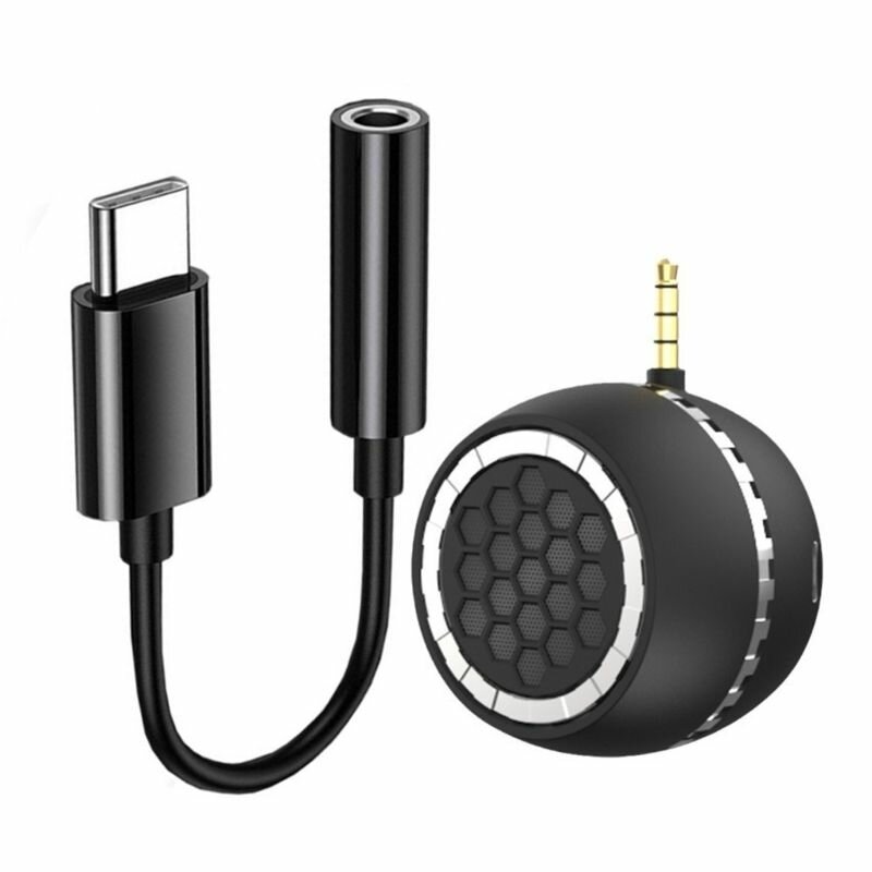 Громкоговоритель для мобильного телефона, громкий голосовой звук, черный с кабелем typec