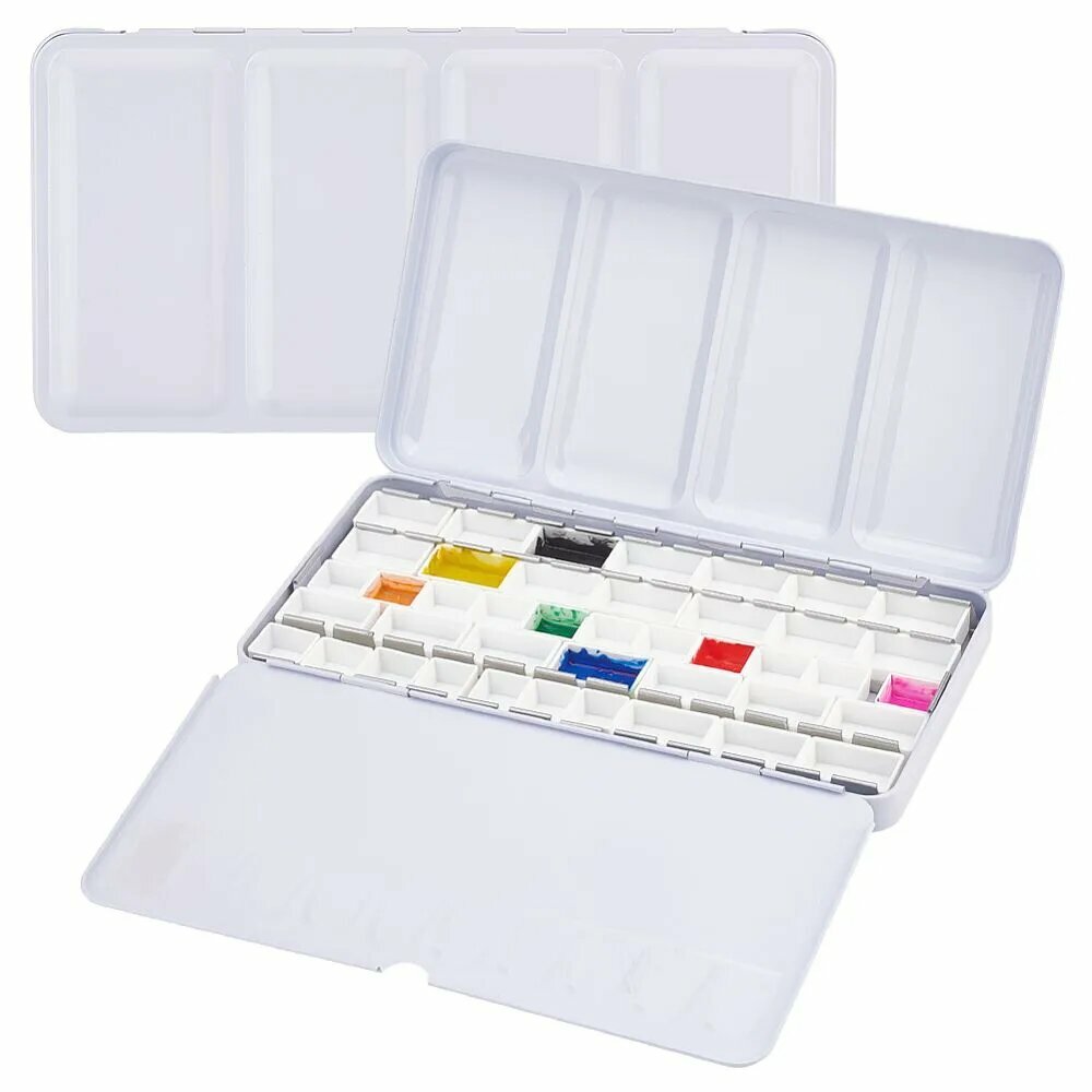 1 шт. Железная пустая жестяная коробка для акварели, палитра, прямоугольный пластиковый контейнер для акварельных красок