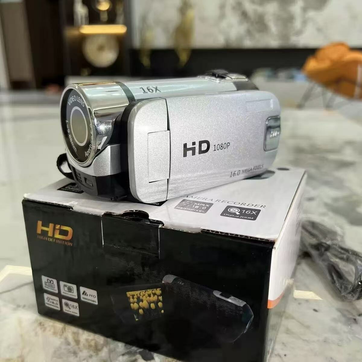 16-мегапиксельная цифровая камера D90 1080P с поворотным экраном 2,4 дюйма, 16-кратным зумом,