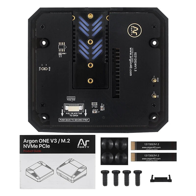 Плата расширения Argon ONE V3 M.2 NVME PCIE (только плата) со встроенными алюминиевыми радиаторами для Raspberry Pi 5