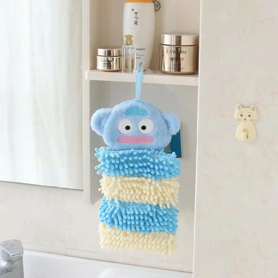 Мультяшное полотенце из синели для рук, подвесное полотенце для уборки дома, кухонная салфетка, впитывающее полотенце для ванной комнаты, милый носовой платок.