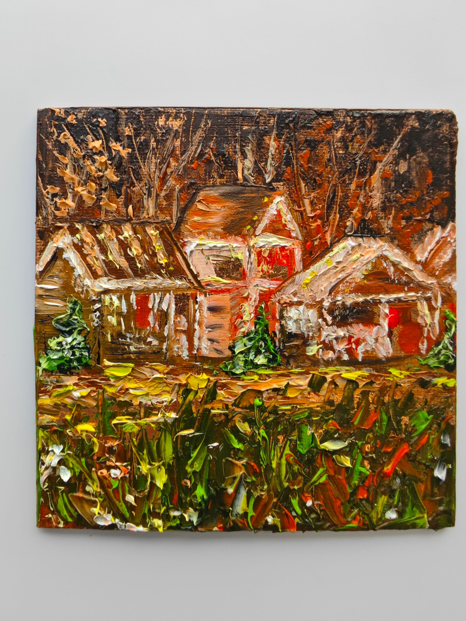 Мини картина маслом на холсте 10х15см