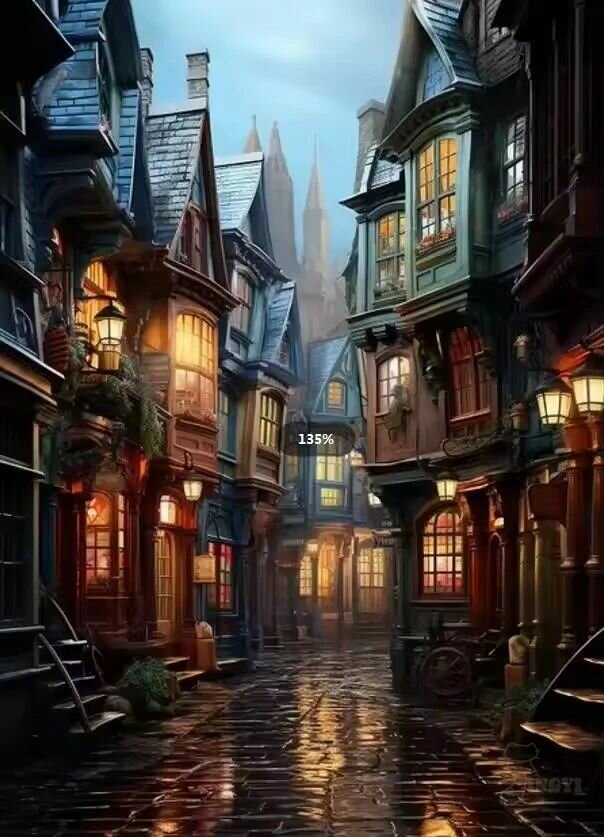 Алмазная картина "Замок Хогвартс из Гарри Поттера" алмазная огранка 40х50 см,40X50CM, белый