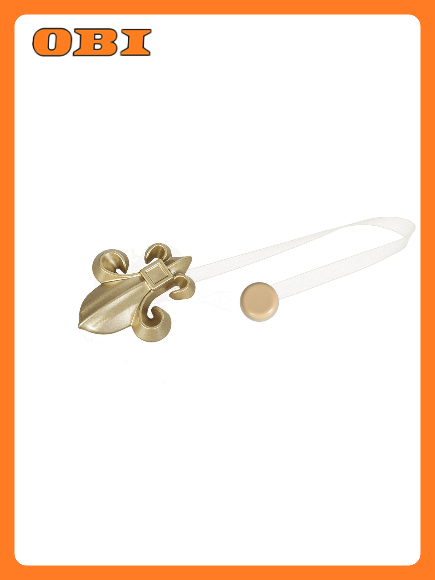 Клипсы магнитные для штор пластик золото 180 мм d45 мм лилия