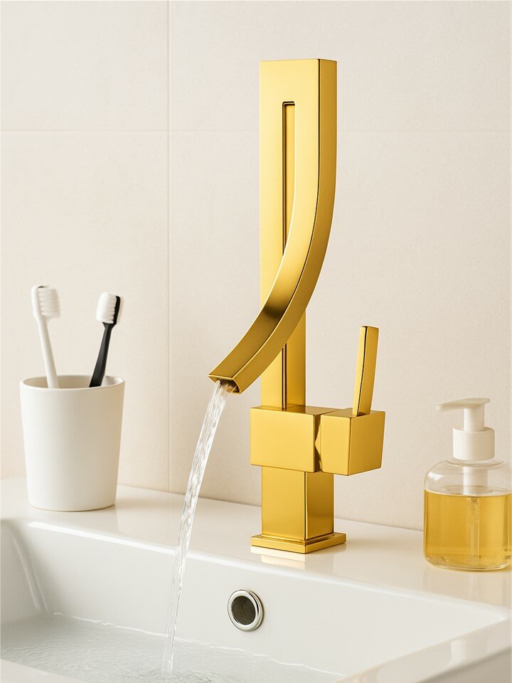 Высокий смеситель для раковины с каскадным изливом