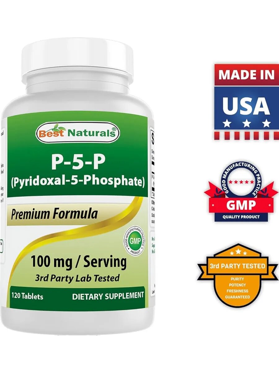 Best Naturals P5P Vitamin B6 Pyridoxal 5 Phosphate