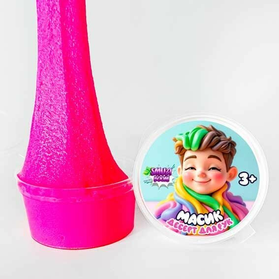 Слайм Новая химия Smuzi boom, десерт для рук, 50 г, розовый неон