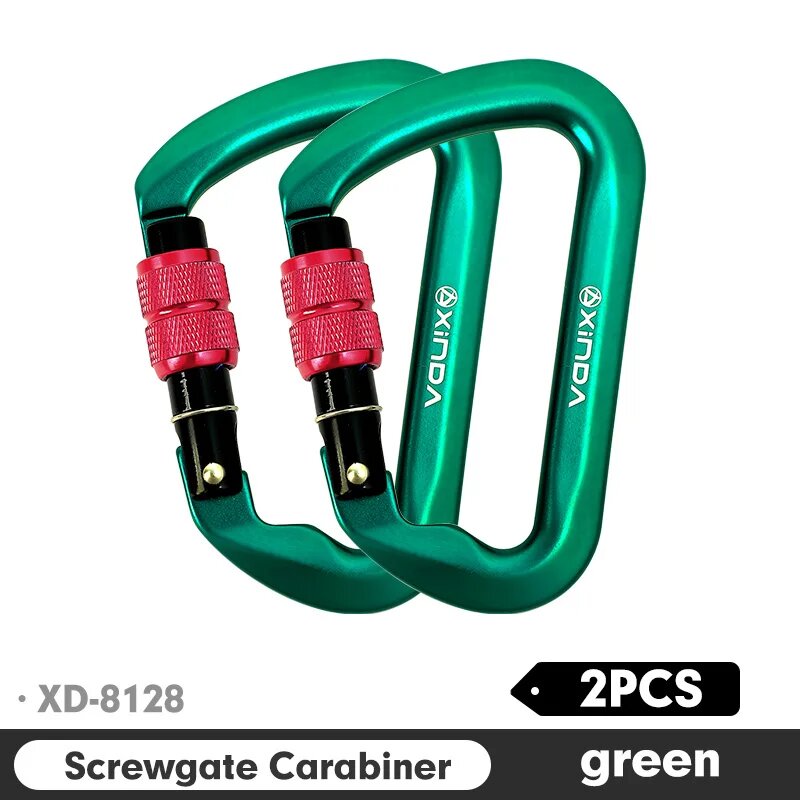 Xinda карабин для скалолазания 30 кН Зеленый, Screw Dark-green 2