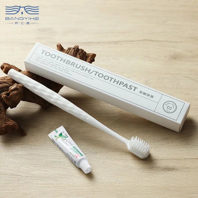 Одноразовая Зубная Щетка с Пастой в Коробочке (1/5/10 шт), Антискользящая Фонариковая Ручка, Угольная Щетина, Для Путешествий