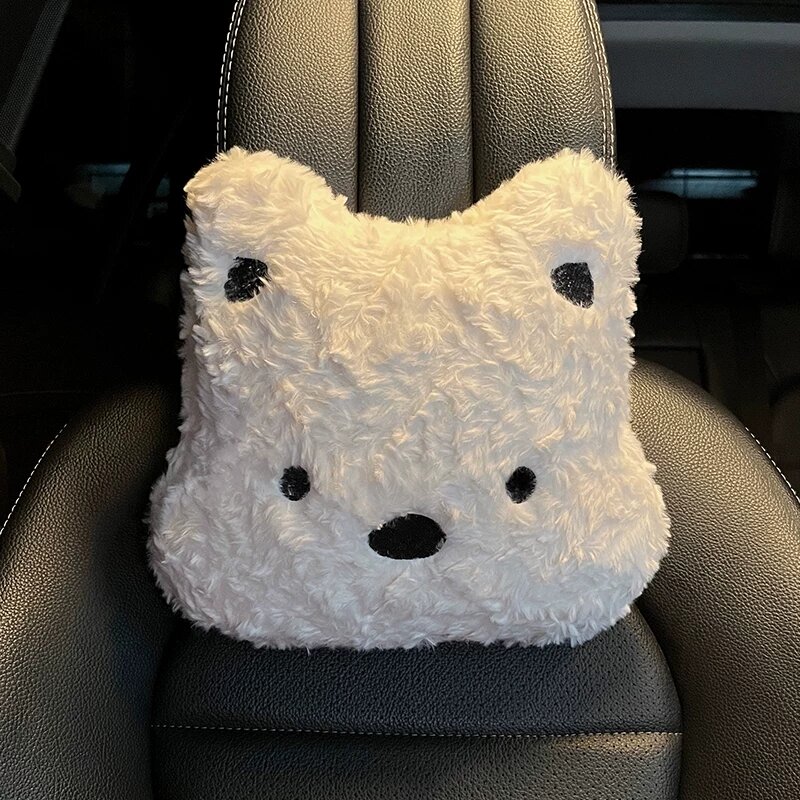 Зимняя накидка на автомобильное сиденье, плюшевая, теплая, женская, с мультяшным рисунком, милый узор «Вест Хайленд»,