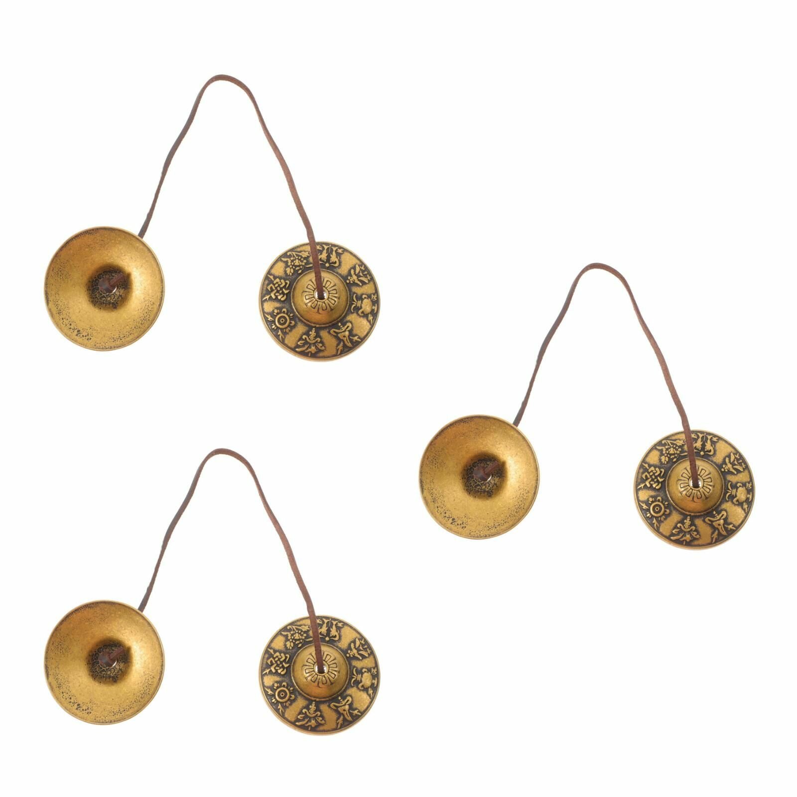 Набор из 3 латунных колокольчиков для фэншуй и медитации