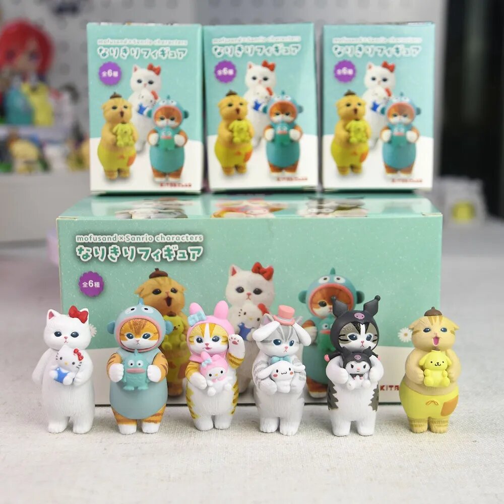 Капсульные фигурки Mofusand x Sanrio characters кошки с игрушками — фото 1