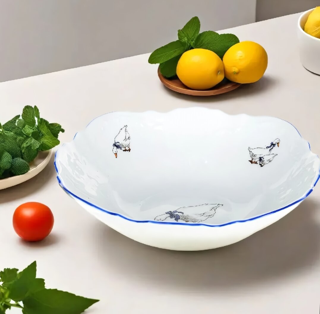 Салатник Thun "Бернадотт/Гуси", фарфор, круглый, универсальный, 16см