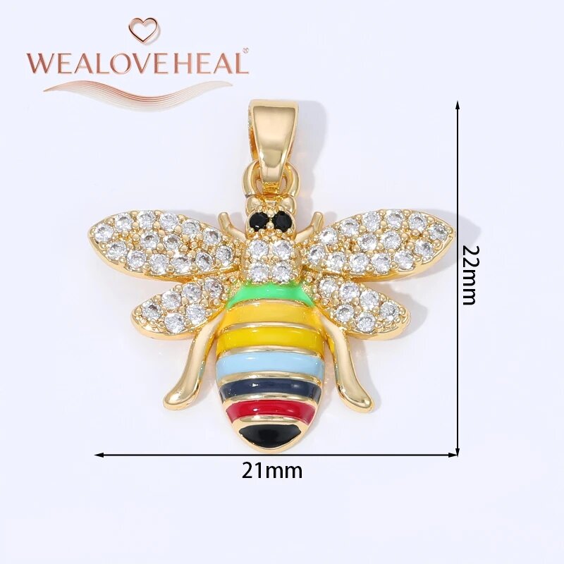 WEALOVEHEAL Позолоченные пчелиные подвески 2 pieces, 18K Gold Plated