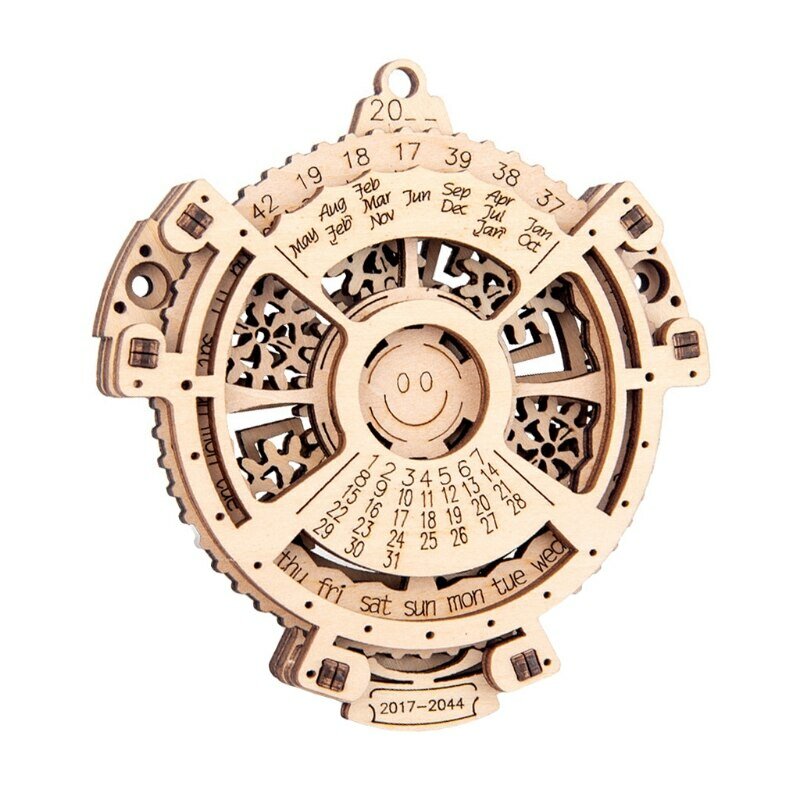 Механический вечный календарь 3D дерево головоломка двусторонние ручной работы подарки для детей раннего обучения & amp; Развитие головоломки мозга (дерево)