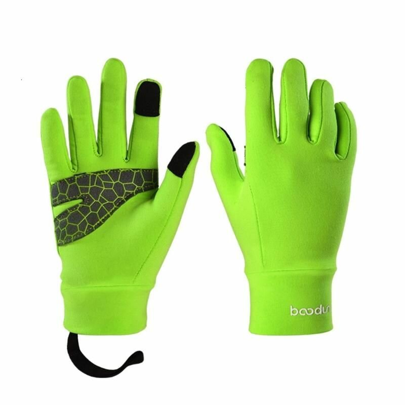 Прокатные детские велосипедные перчатки сенсорные экраны для футбольных лыж, Зеленый - L