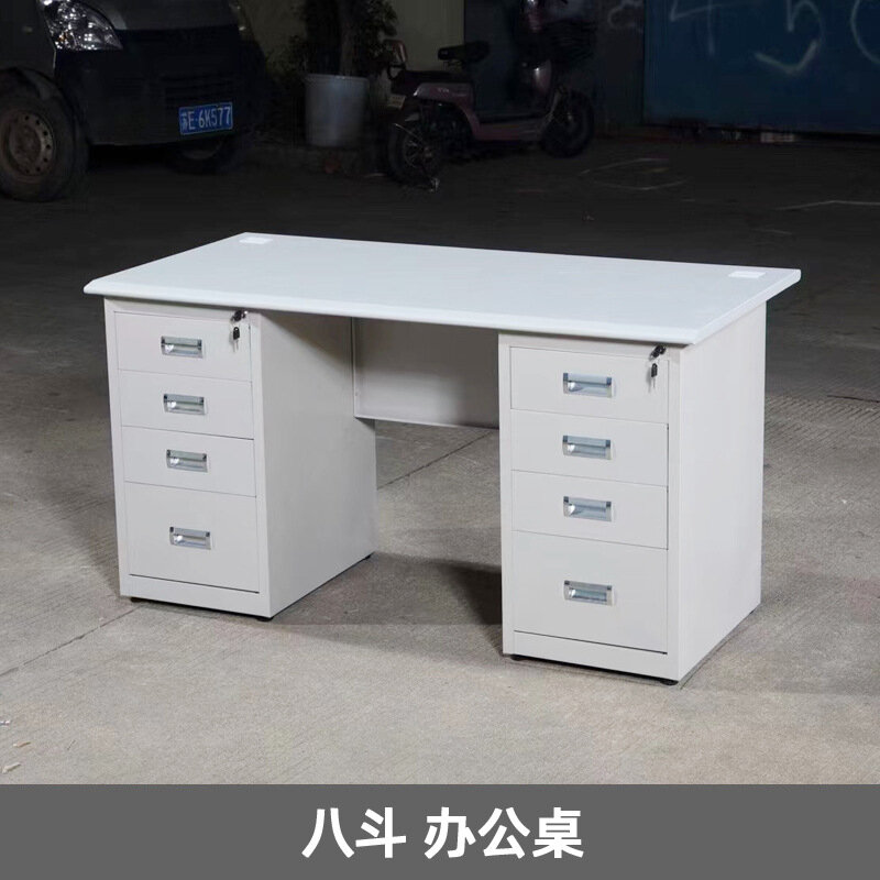 Стальной офисный стол с запираемым ящиком 1.34m 1.6m для финансового персонала, железный компьютерный стол