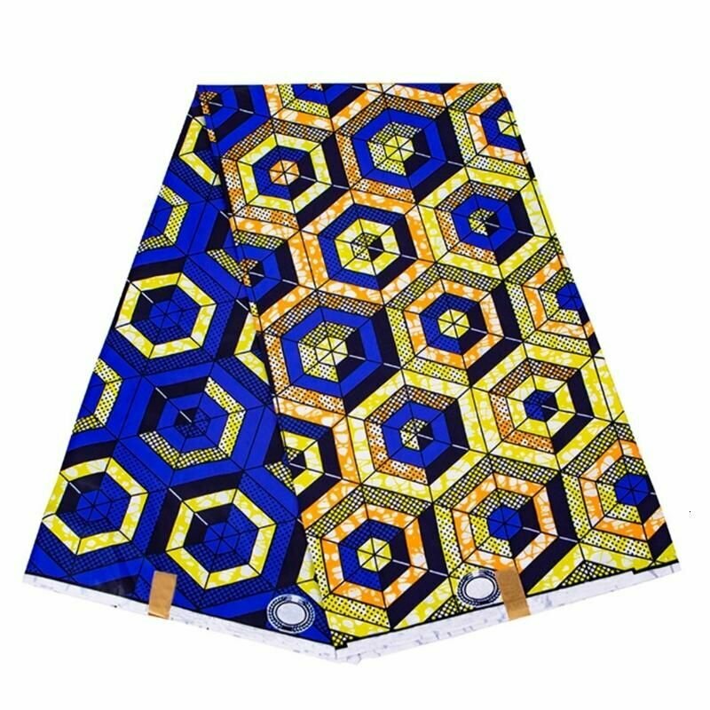 Африканская вощеная ткань с двусторонним геометрическим принтом, - FP6258
