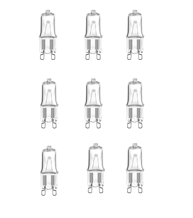 Лампа галогенная G9, лампочка для печи, 230V, 28W, штыревой, матовая, источник света, антивзрывная, высокотемпературная, 500°C, прозрачная