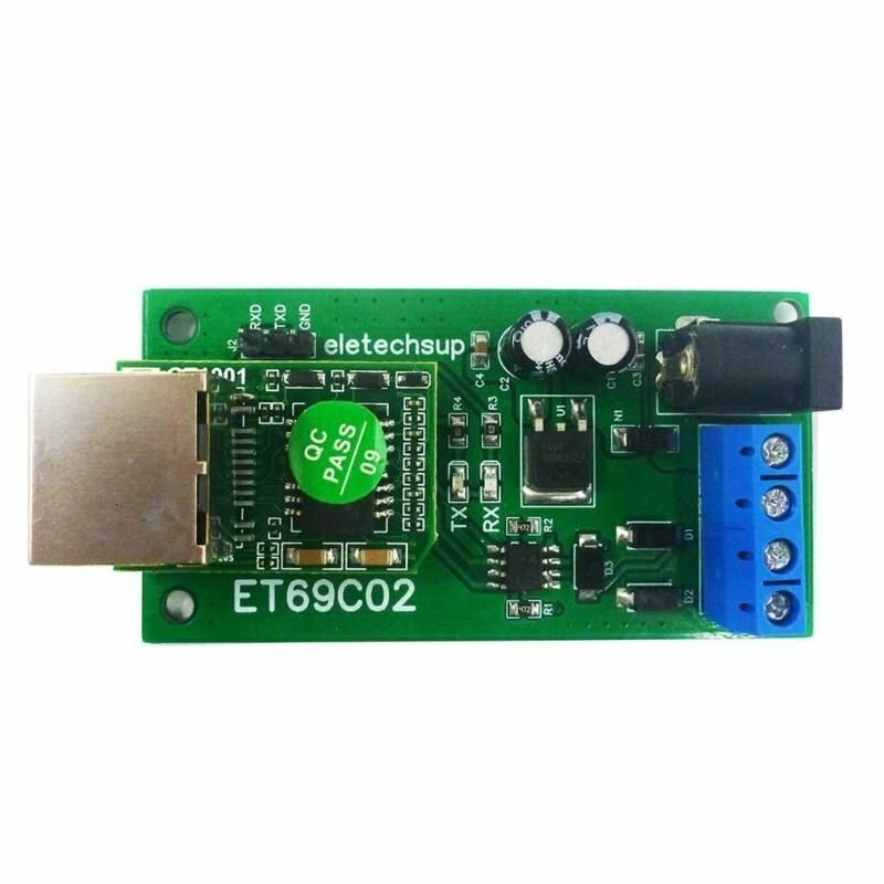 MQTT Modbus RTU Модуль Ethernet RJ45 в RS485, - без доски