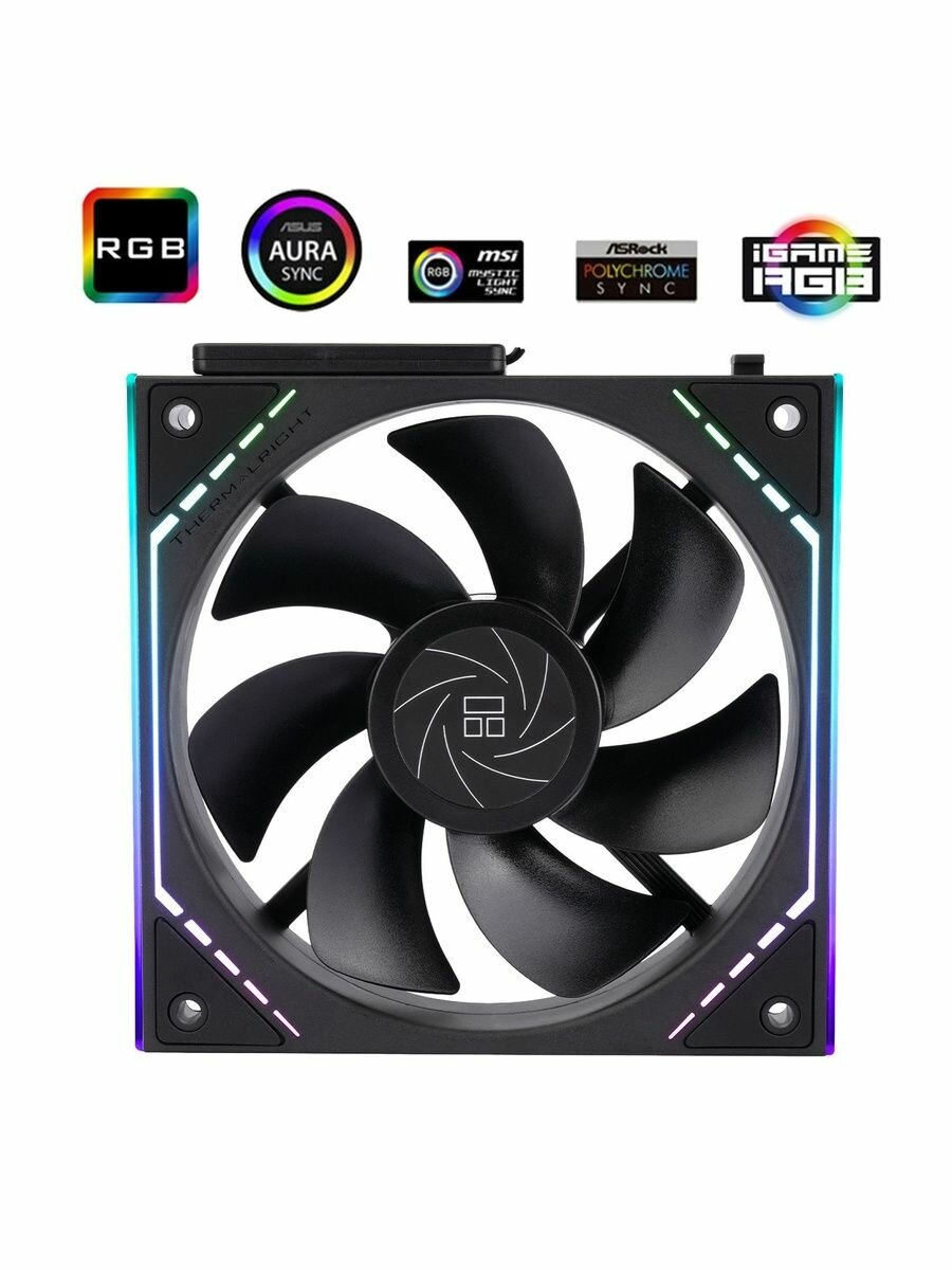 Черный реверсный вентилятор с эффектом бесконечности TL-M12QR(EASY CONNECT)