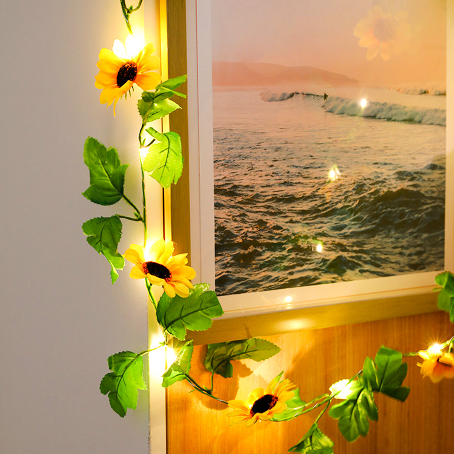 Светодиодные гирлянды Fairy String Lights 6.56ft 20LEDs цветок, теплый белый, медная проволока, водонепроницаемые, для сада, террасы, ландшафта, двора, свадьбы, вечеринки, Рождества, Хэллоуина