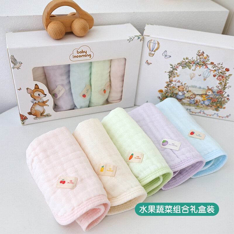 Бамбуковая хлопковая слюнявчик для младенцев, салфетка для лица, салфетка для рта, марлевая маленькая квадратная салфетка, салфетка для лица, носовой платок для новорожденных, салфетка для отрыгивания