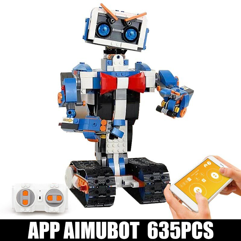 635 ПК строительный блок Новый город высокотехнологичный электрический робот дистанционного управления RC робот APP сборка умная игрушка модель RC робот (белый)