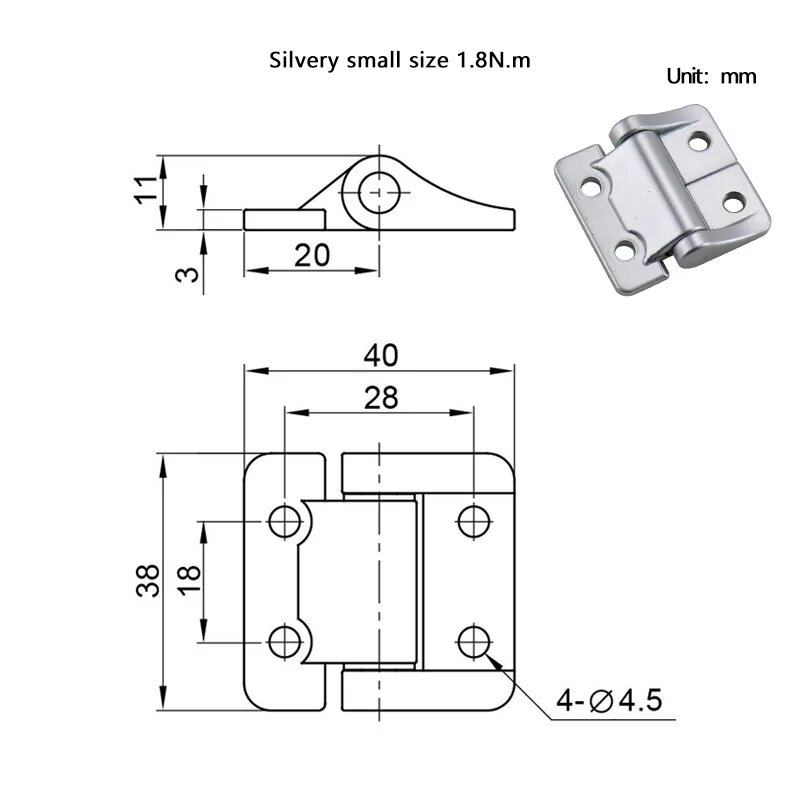 Шарнир с постоянным крутящим моментом Silvery small 1.8N. m 4 шт
